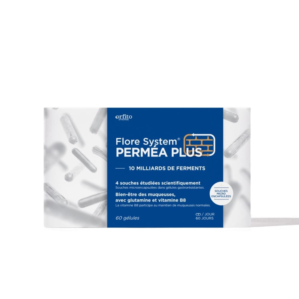 Flore System Perméa plus probiotiques - 60 gélules - Orfito - Onatera.com