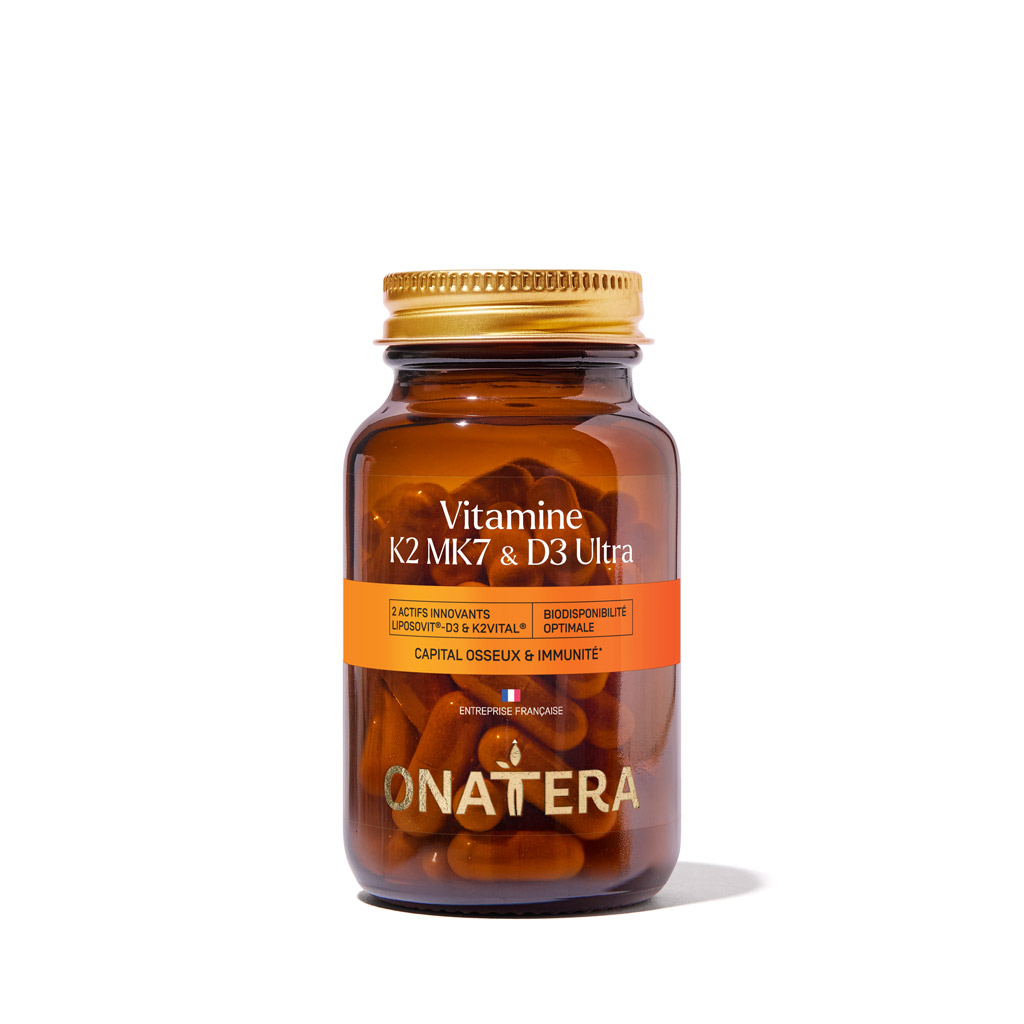 Vitamines K2 MK7 & D3 Ultra - 90 gélules - Onatera